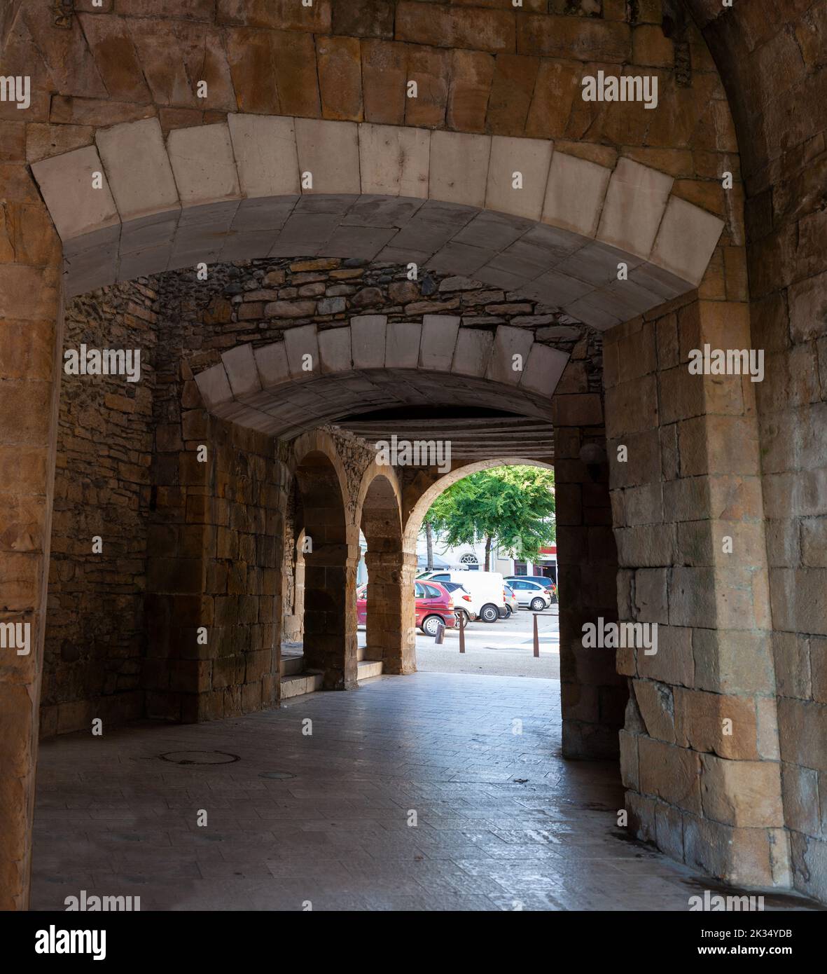 Arch of the Saint-Antoine gate in the ramparts of the village of ...