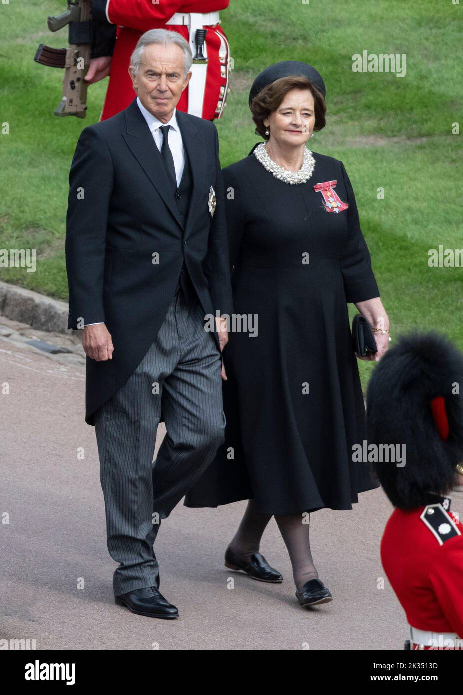 Windsor, England. UK. 19 September, 2022. Tony Blair and Cherie Blair ...