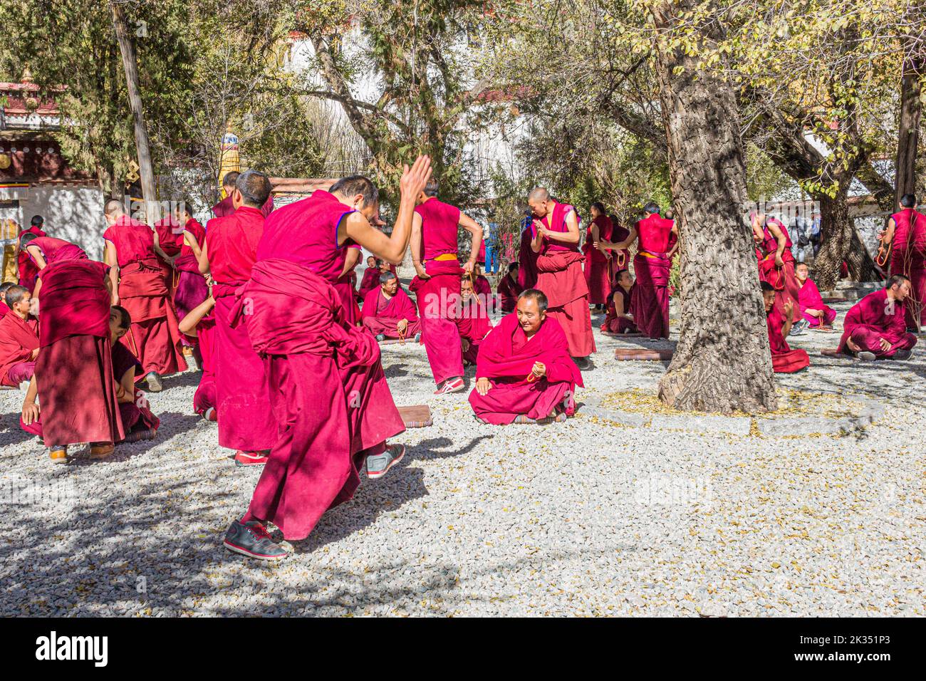 The debating monks at Sera Monastery Lhasa Tibet China - wonderful to ...