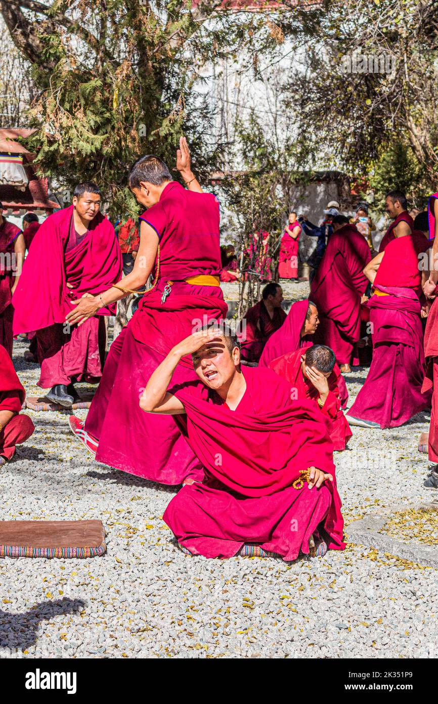 The debating monks at Sera Monastery Lhasa Tibet China - wonderful to ...