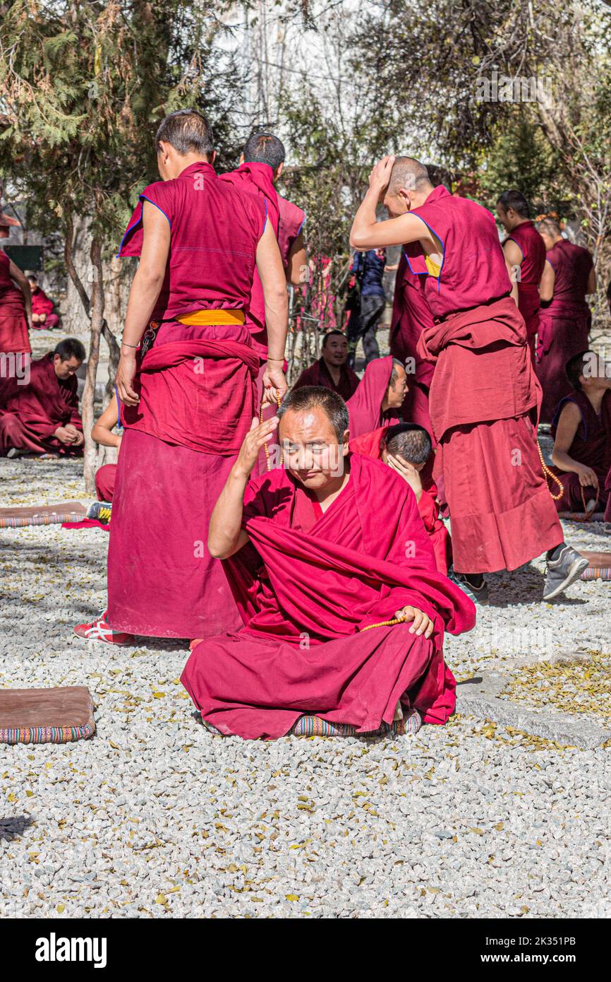 The debating monks at Sera Monastery Lhasa Tibet China - wonderful to ...