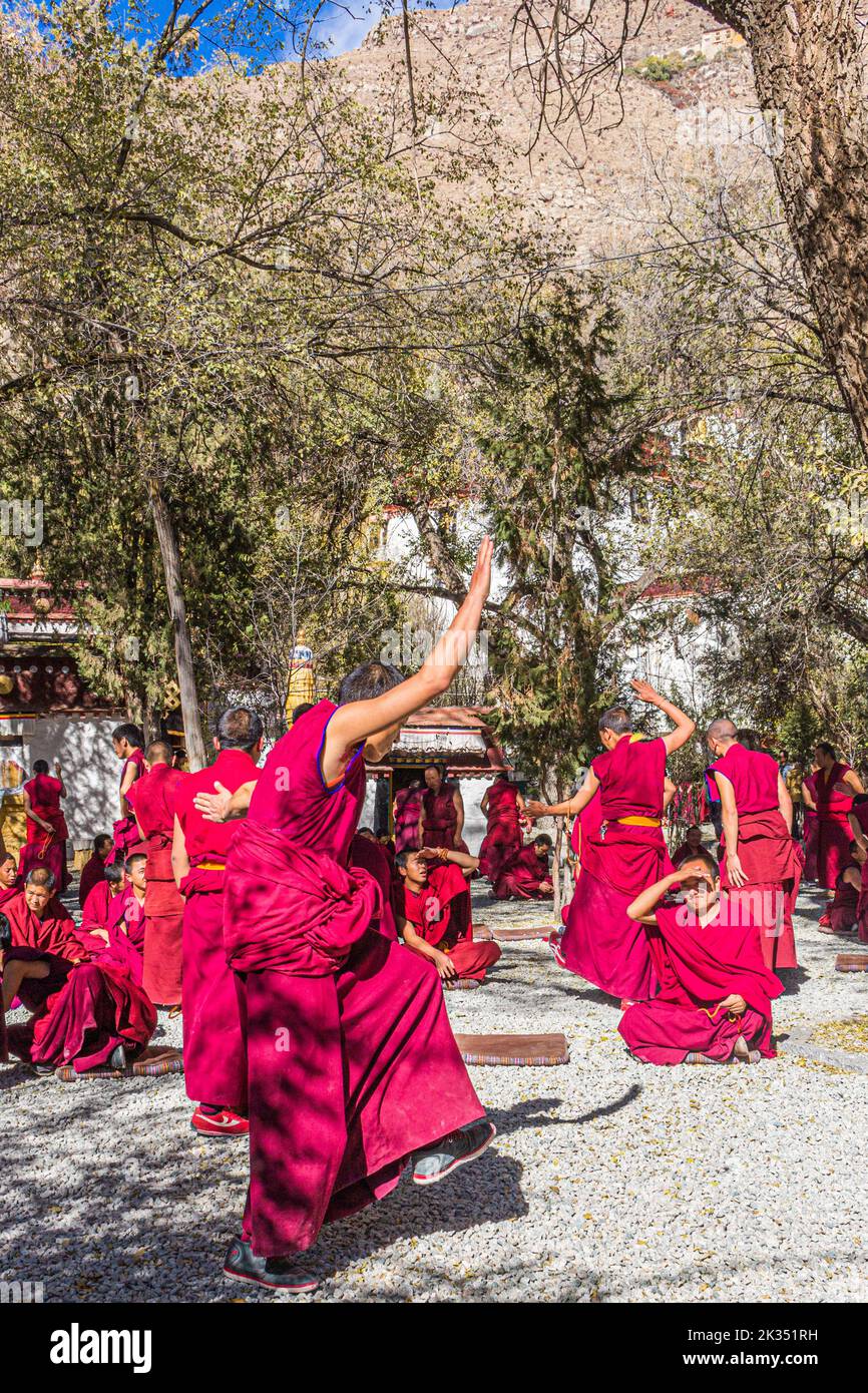 The debating monks at Sera Monastery Lhasa Tibet China - wonderful to ...