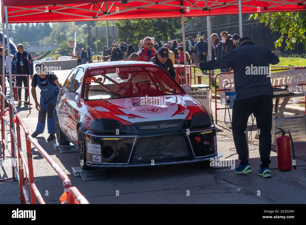 Sofia Rally - pit stop at racing car at auto racing competition in ...