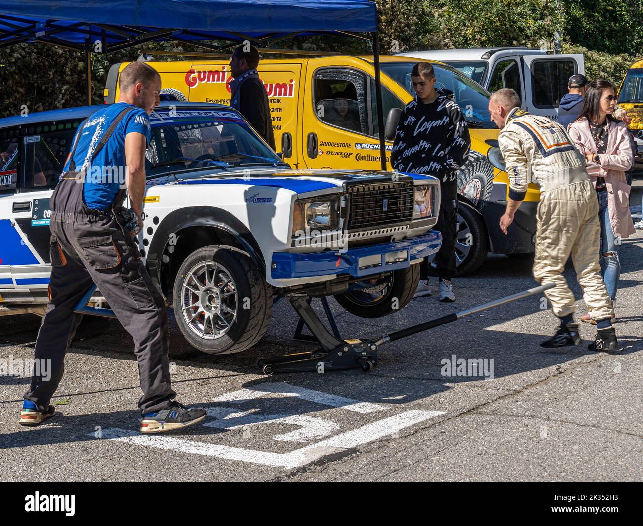 Sofia Rally - pit stop at racing car at auto racing competition in ...