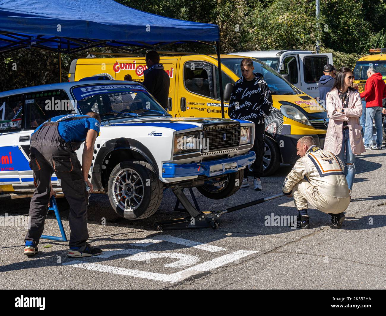 Sofia Rally - pit stop at racing car at auto racing competition in ...