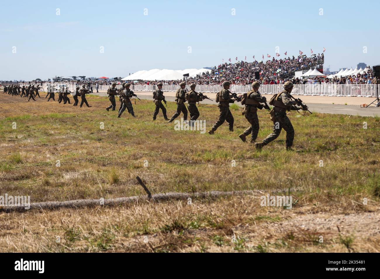 U.S. Marines with 3rd Battalion 5th Infantry provide ground security ...
