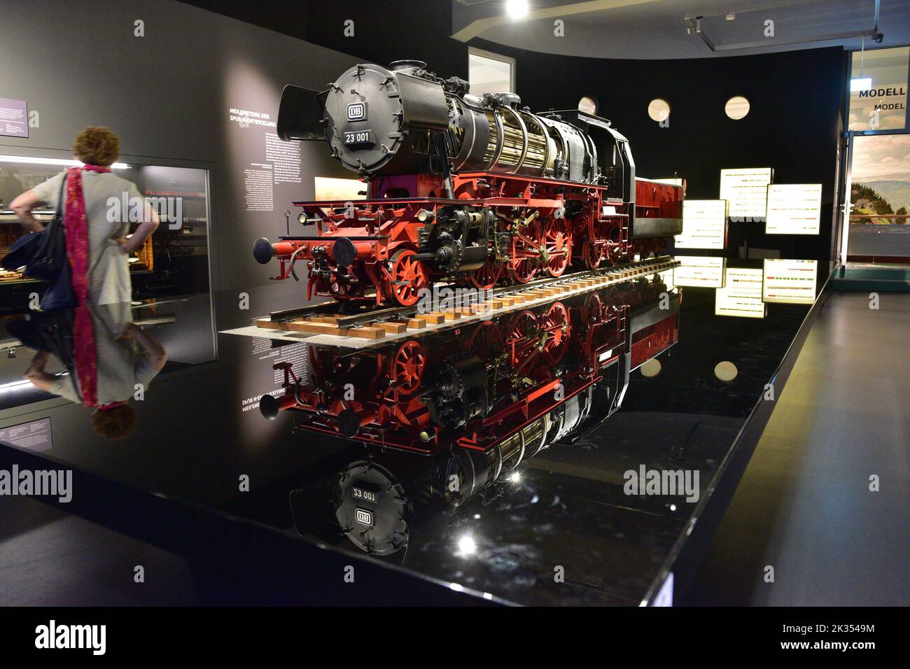 Museum of the Deutsche Bahn in Nuremberg - model of a steam locomotive ...