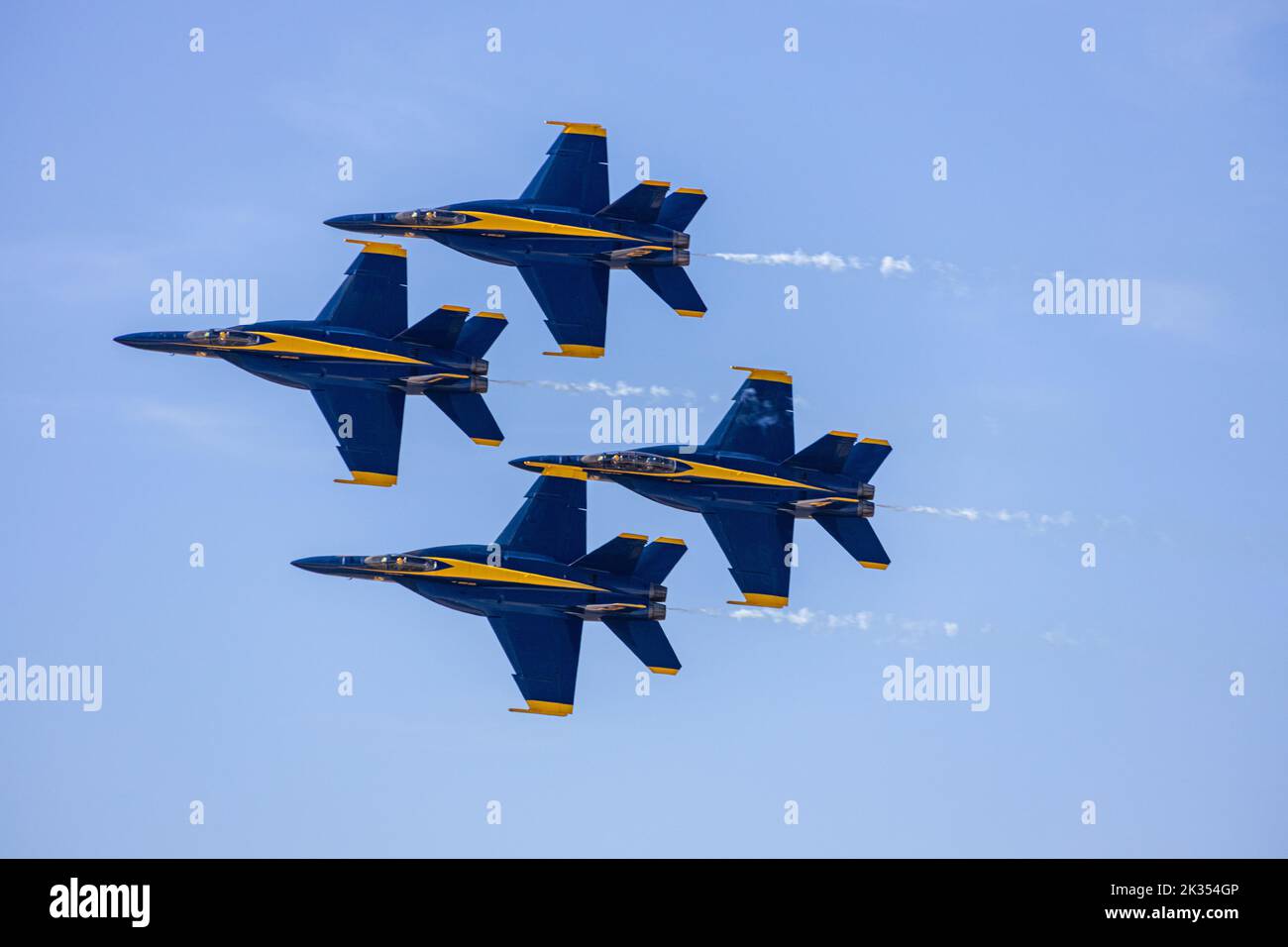 The U.S. Navy Blue Angels perform aerial maneuvers during the 2022 ...