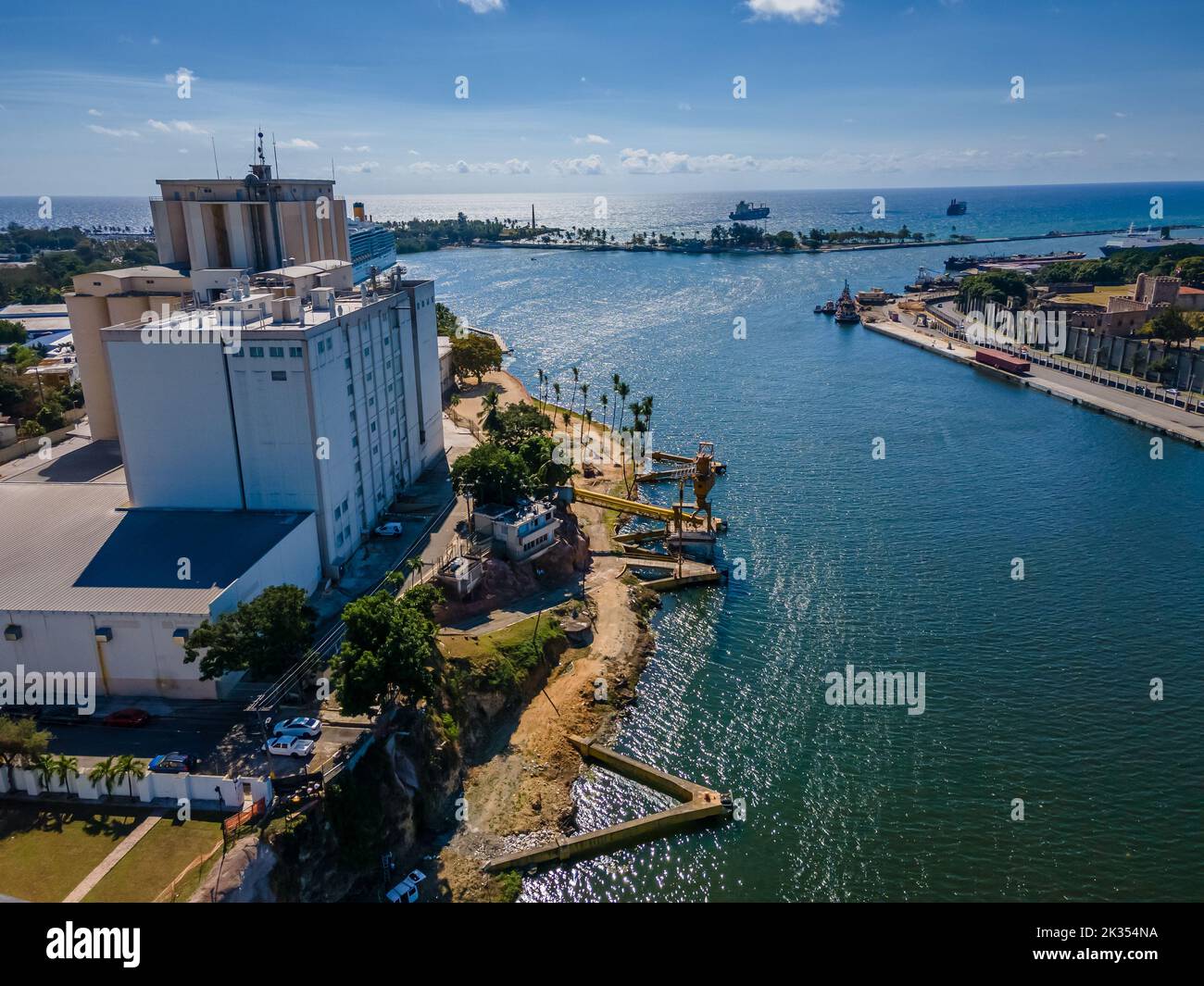 Beautiful aerial view of the City of San Domingo, its buildings and ...