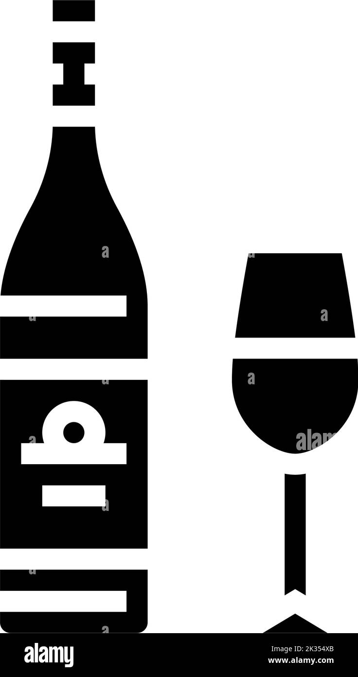 chardonnay white wine glyph icon vector illustration Stock Vector Image ...