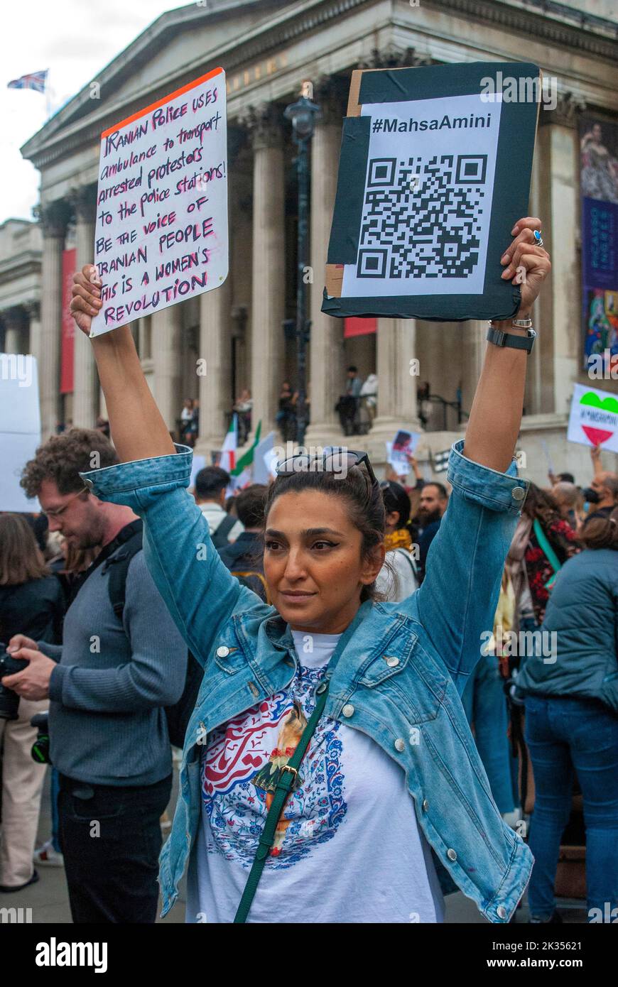 London, UK. 24th Sep, 2022. Protest in London about the death of Mahsa ...