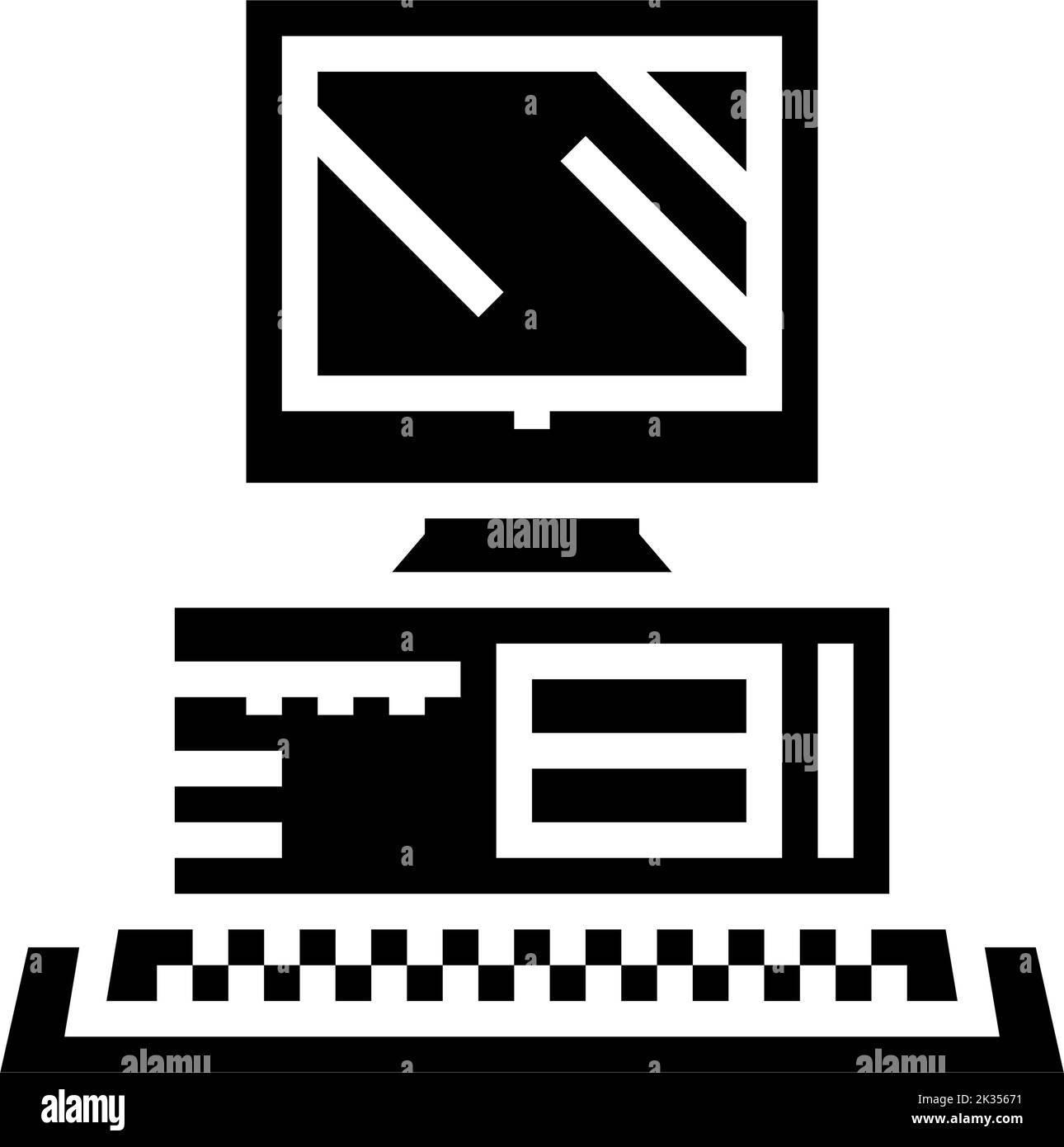 computer pc technology glyph icon vector illustration Stock Vector ...