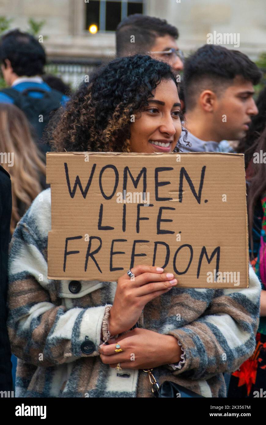 London, UK. 24th Sep, 2022. Protest in London about the death of Mahsa ...