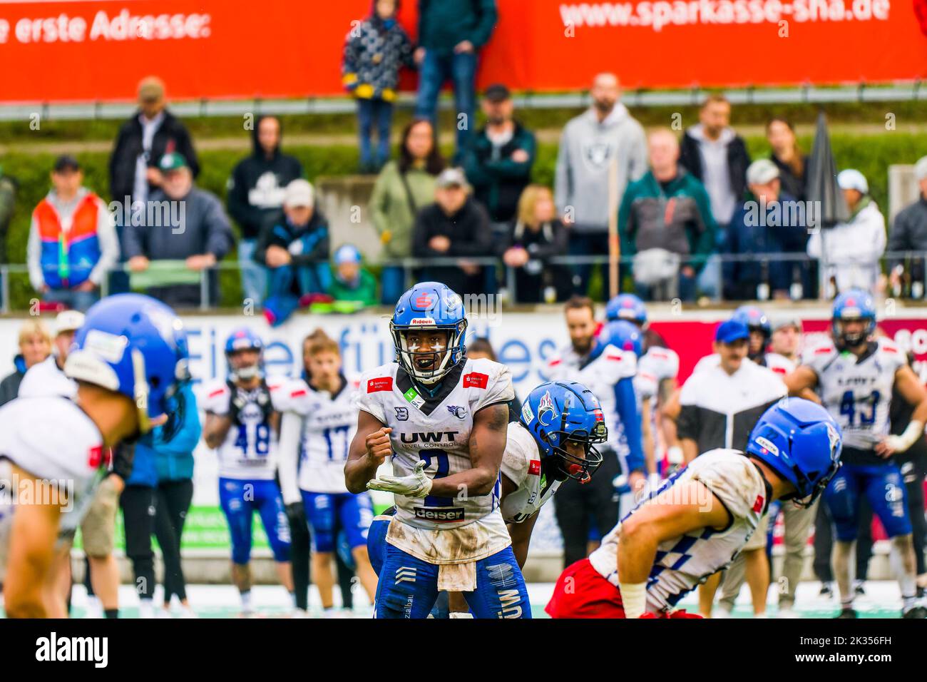 Schwaebisch Hall, Germany. 24th Sep, 2022. QB # 2 Allen Kenyatte/Allgäu ...