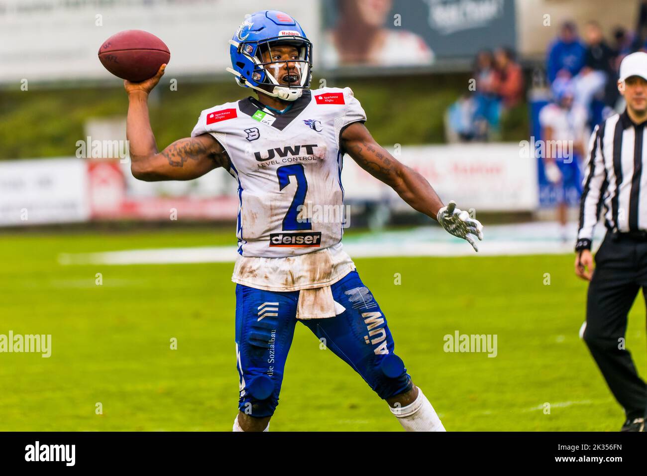 Schwaebisch Hall, Germany. 24th Sep, 2022. QB # 2 Allen Kenyatte/Allgäu ...