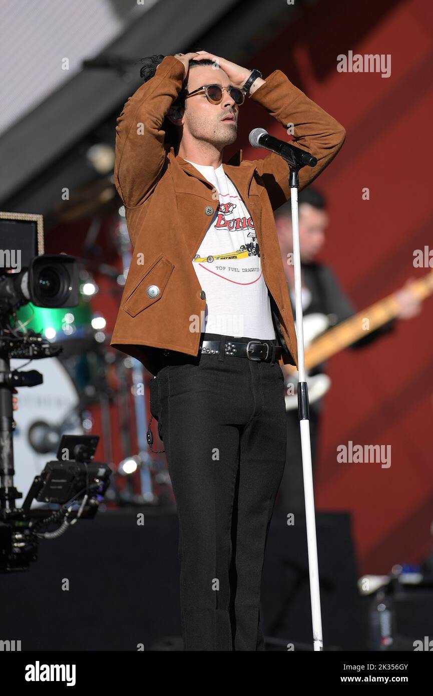 New York, USA. 24th Sep, 2022. Joe Jonas and the Jonas Brothers perform ...