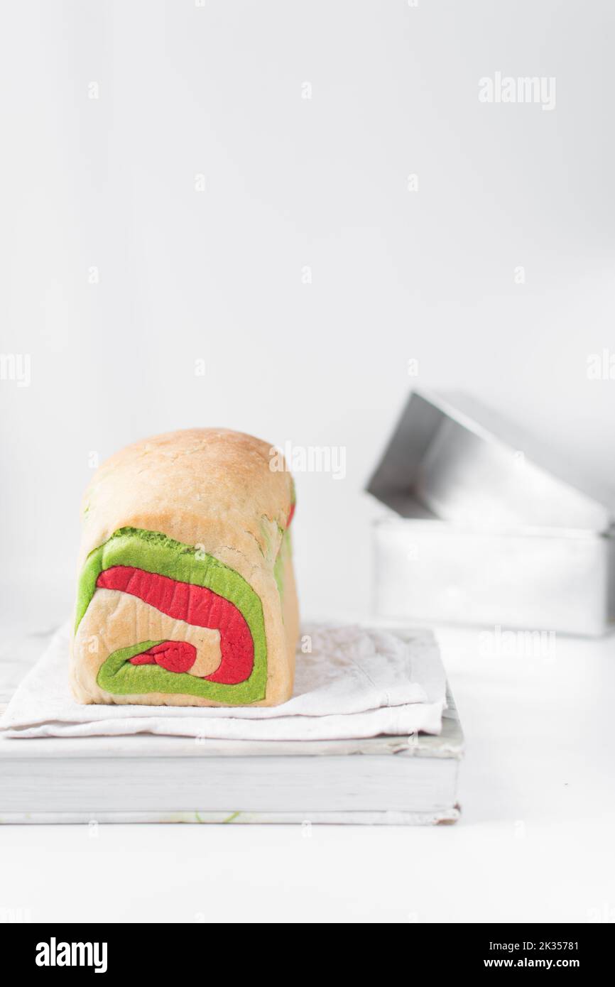 Three toned bread with ripped side, bread baking fail, ugly bread loaf ...