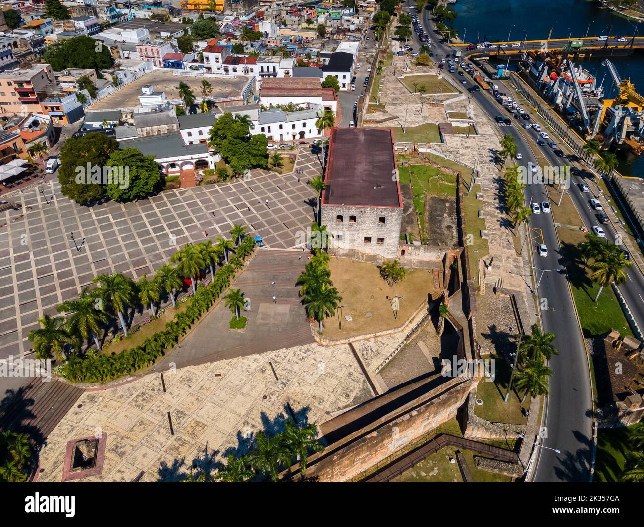Beautiful aerial view of the Alcazar Plaza, and the Spanish plaza in ...