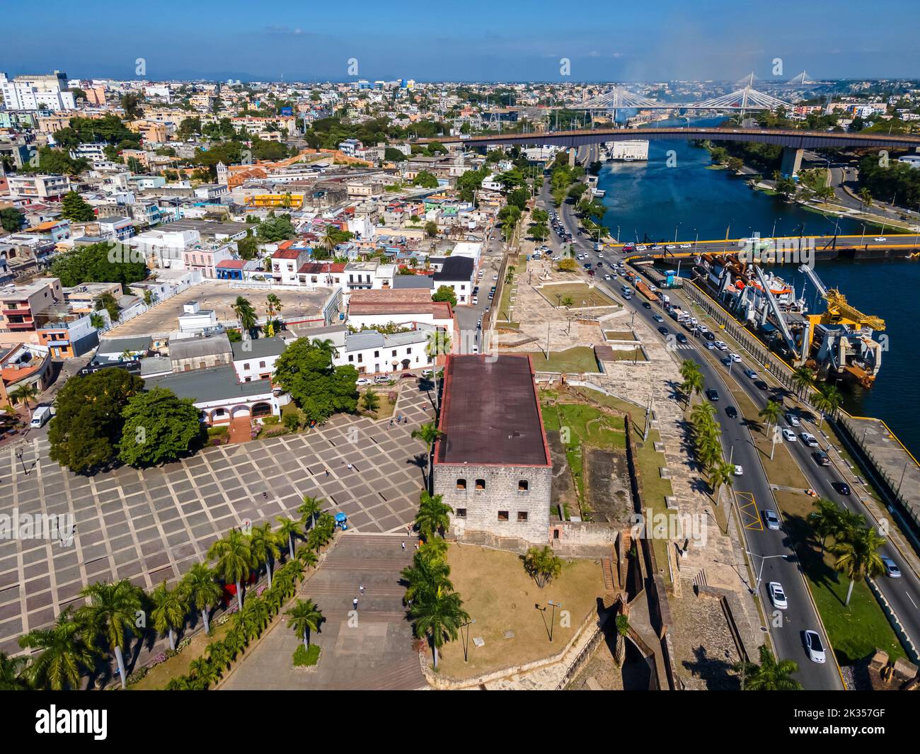 Beautiful aerial view of the Alcazar Plaza, and the Spanish plaza in ...