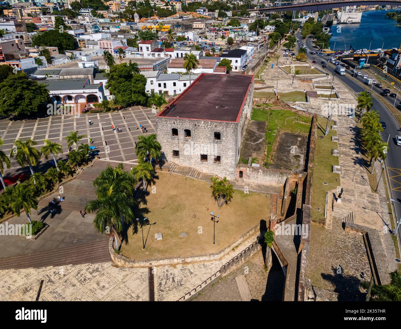 Beautiful aerial view of the Alcazar Plaza, and the Spanish plaza in ...