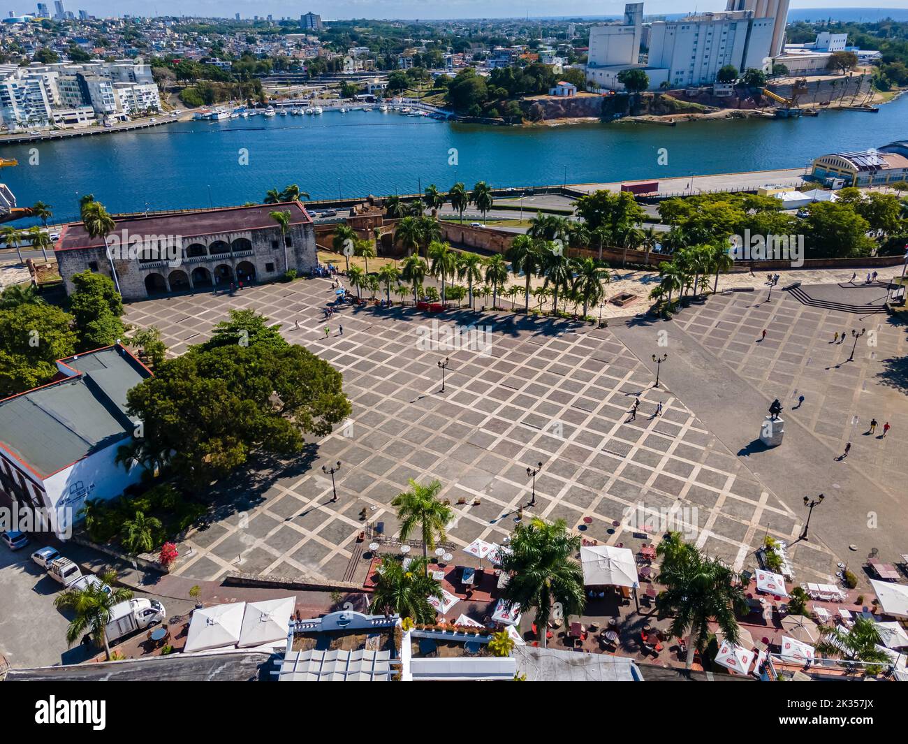 Beautiful aerial view of the Alcazar Plaza, and the Spanish plaza in ...