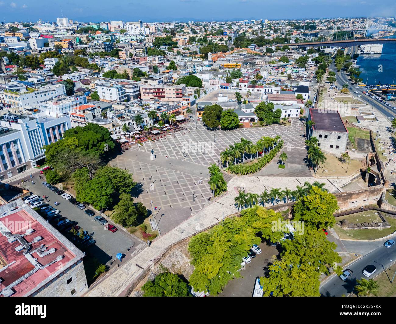 Beautiful aerial view of the Alcazar Plaza, and the Spanish plaza in ...