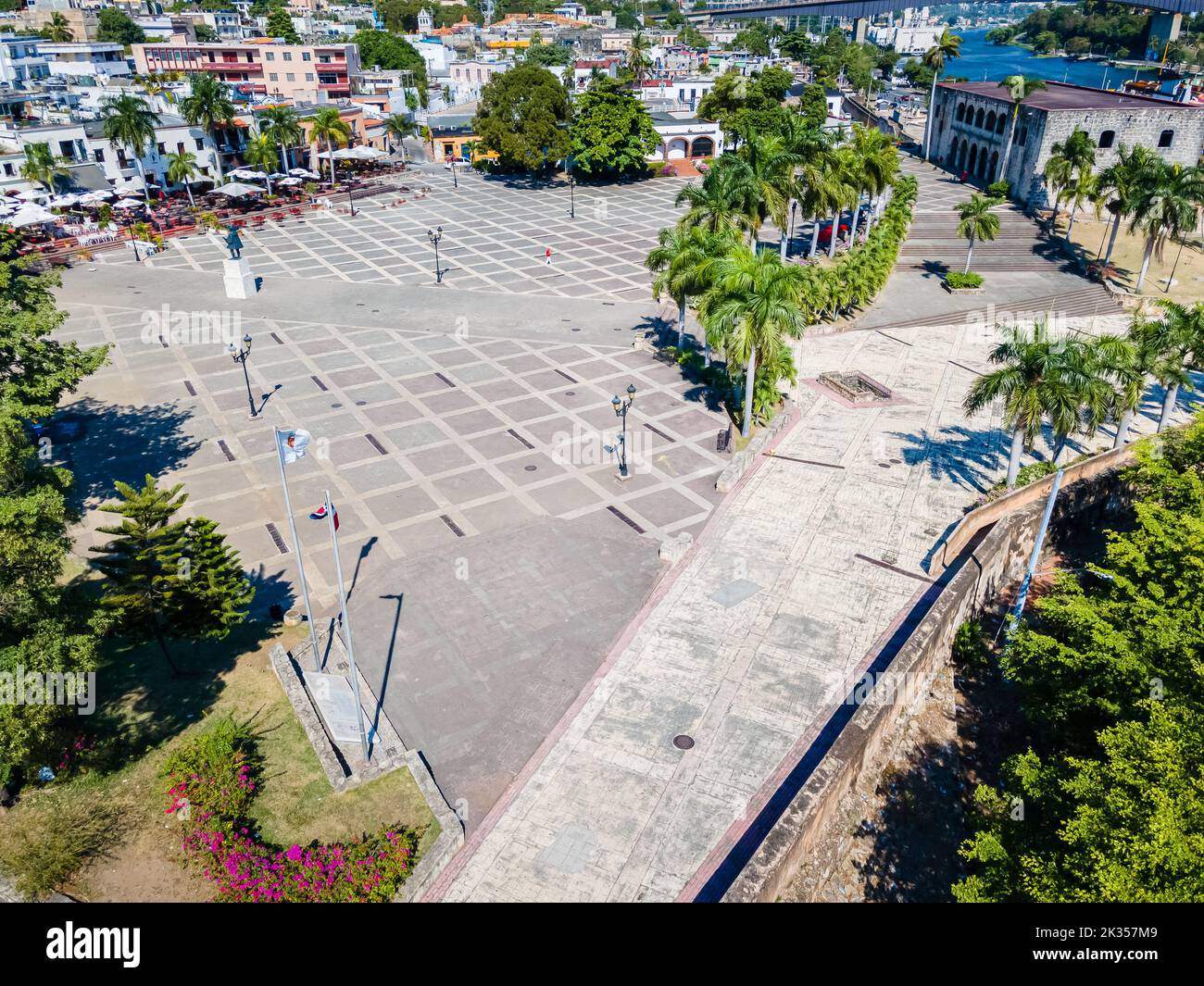 Beautiful aerial view of the Alcazar Plaza, and the Spanish plaza in ...