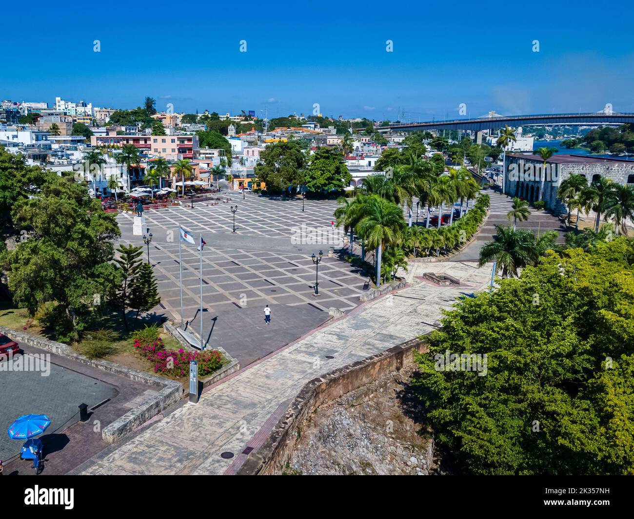 Beautiful aerial view of the Alcazar Plaza, and the Spanish plaza in ...