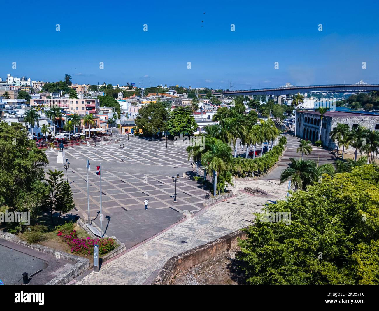 Beautiful aerial view of the Alcazar Plaza, and the Spanish plaza in ...