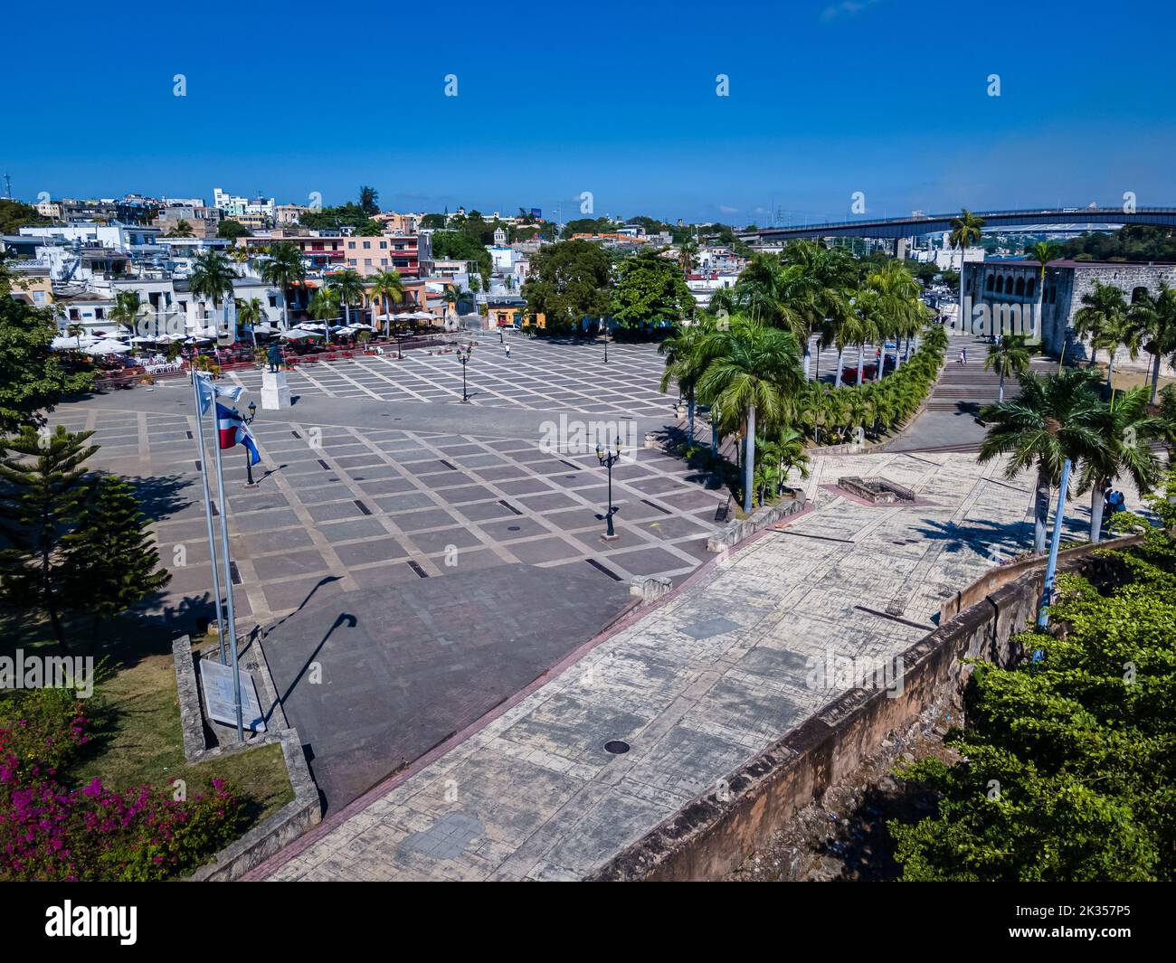 Beautiful aerial view of the Alcazar Plaza, and the Spanish plaza in ...