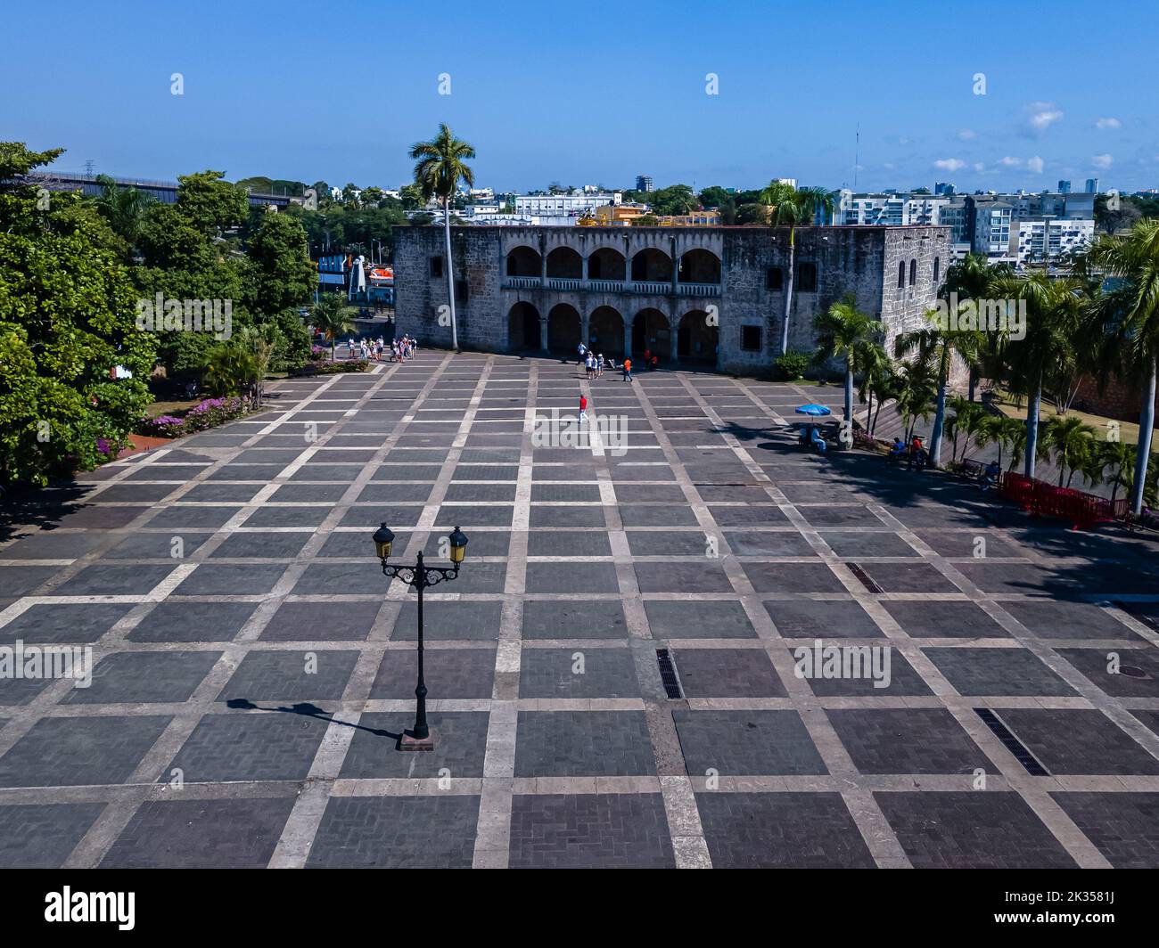 Beautiful aerial view of the Alcazar Plaza, and the Spanish plaza in ...