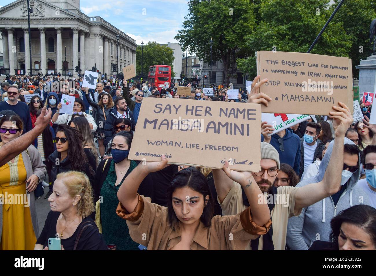 London, England, UK. 24th Sep, 2022. A protester holds a sign which ...