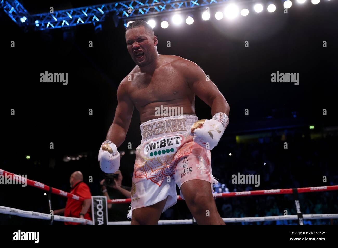 Joe Joyce celebrates victory over Joseph Parker after their vacant WBO ...