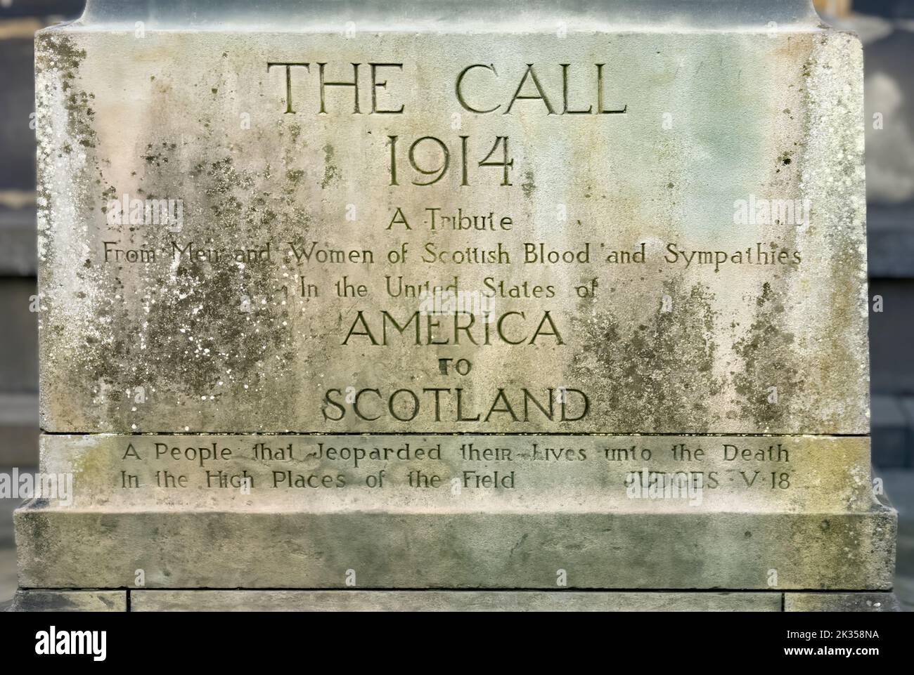 Detail of the Scottish American War Memorial, Princes Street Gardens ...