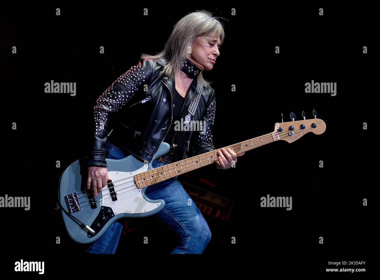 LONDON, ENGLAND: Suzi Quatro performs on stage at the Royal Albert Hall ...