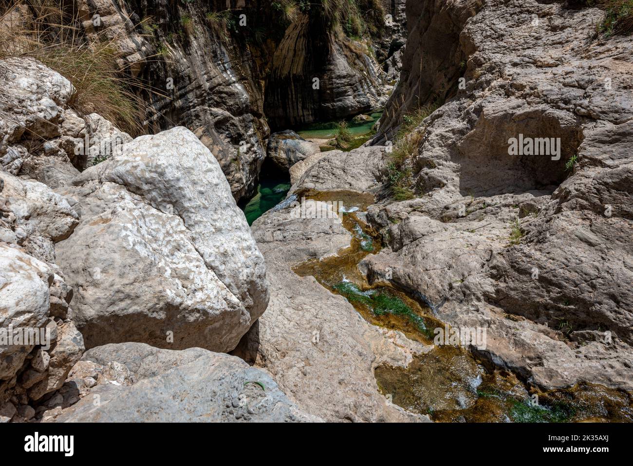 Natural pools on Wadi Tiwi gorge, Oman Stock Photo - Alamy