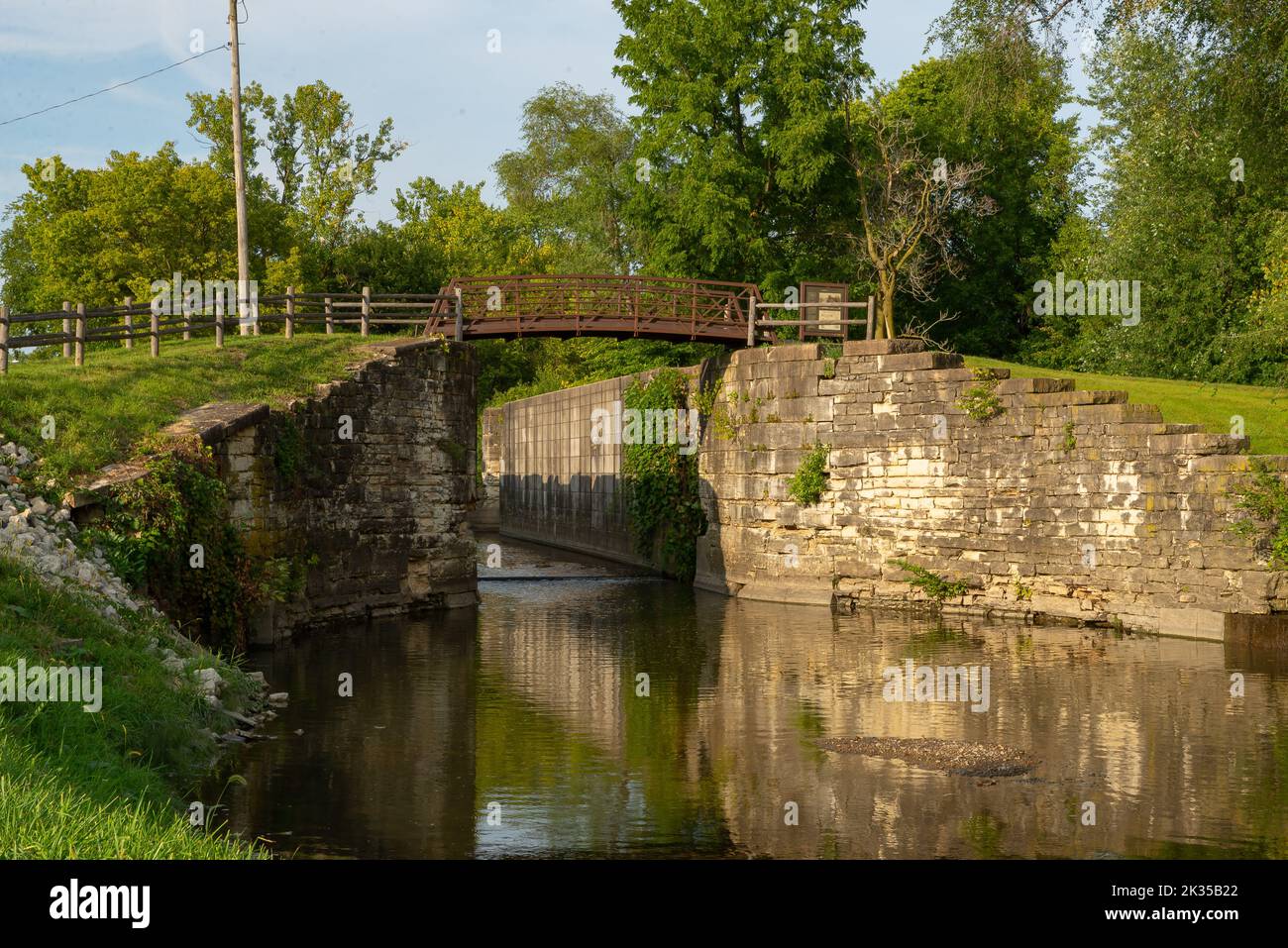Lock Number 1 on the historic I and M Canal on a beautiful Summer ...