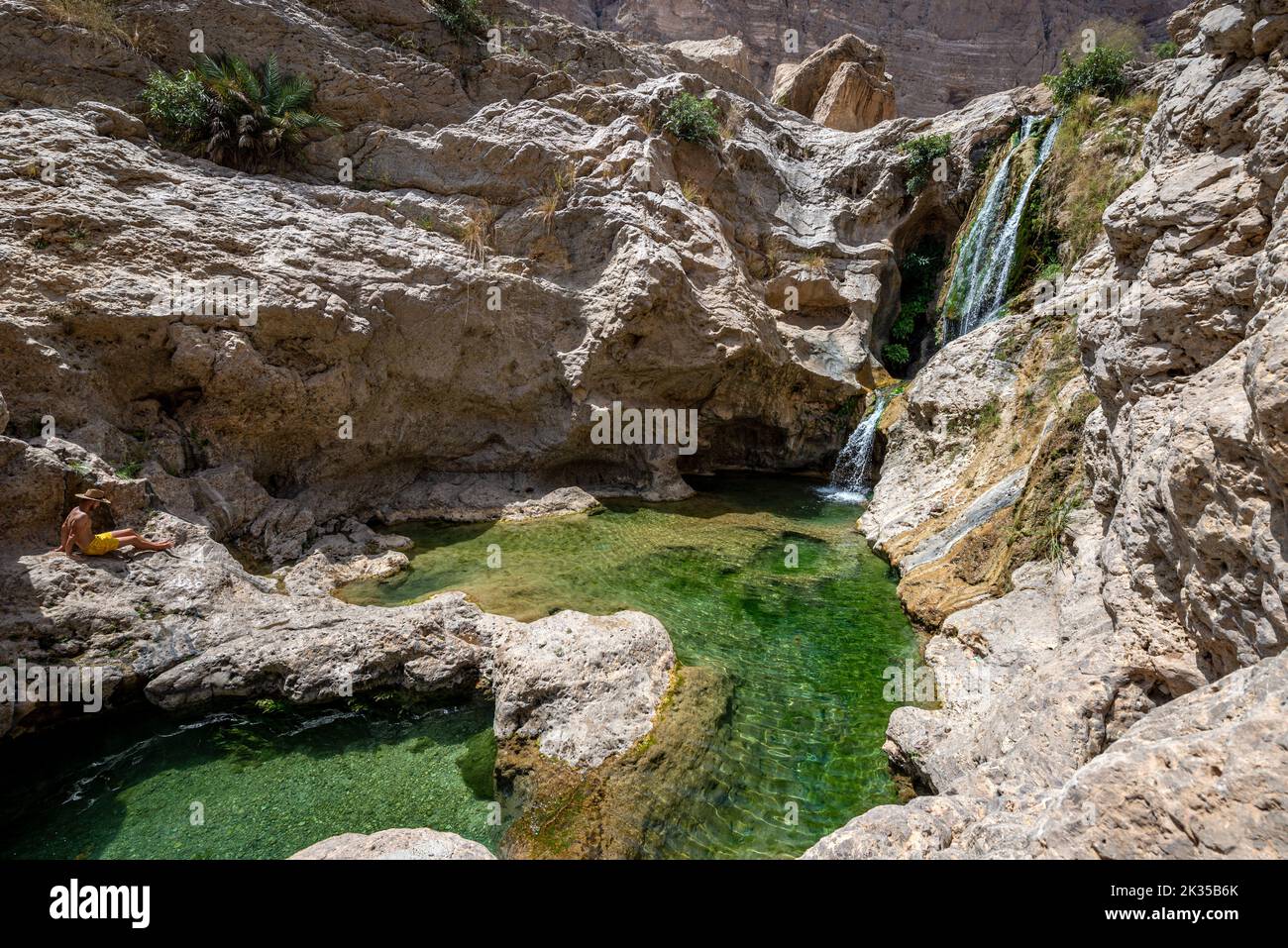 Natural pools on Wadi Tiwi gorge, Oman Stock Photo - Alamy