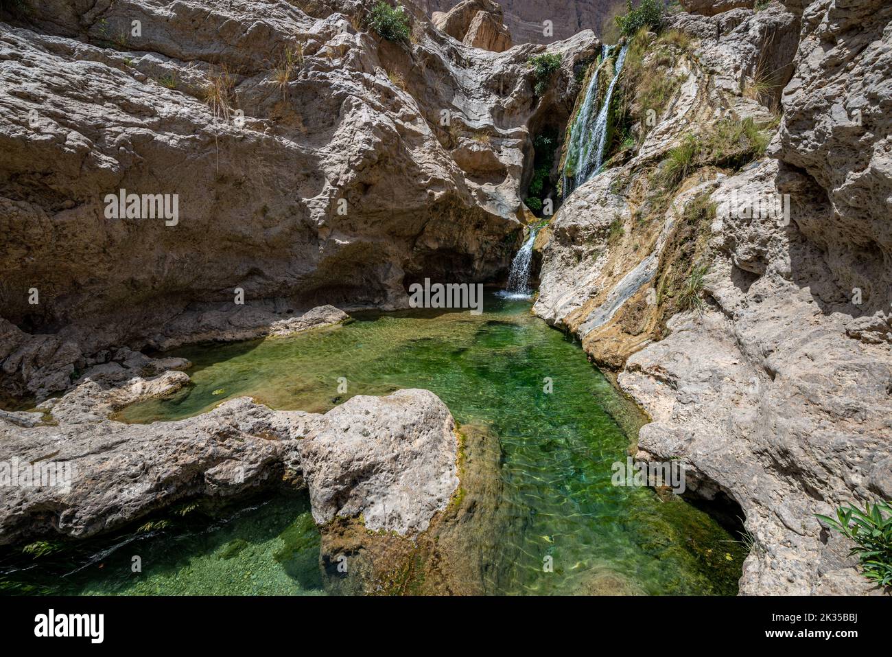 Natural pools on Wadi Tiwi gorge, Oman Stock Photo - Alamy