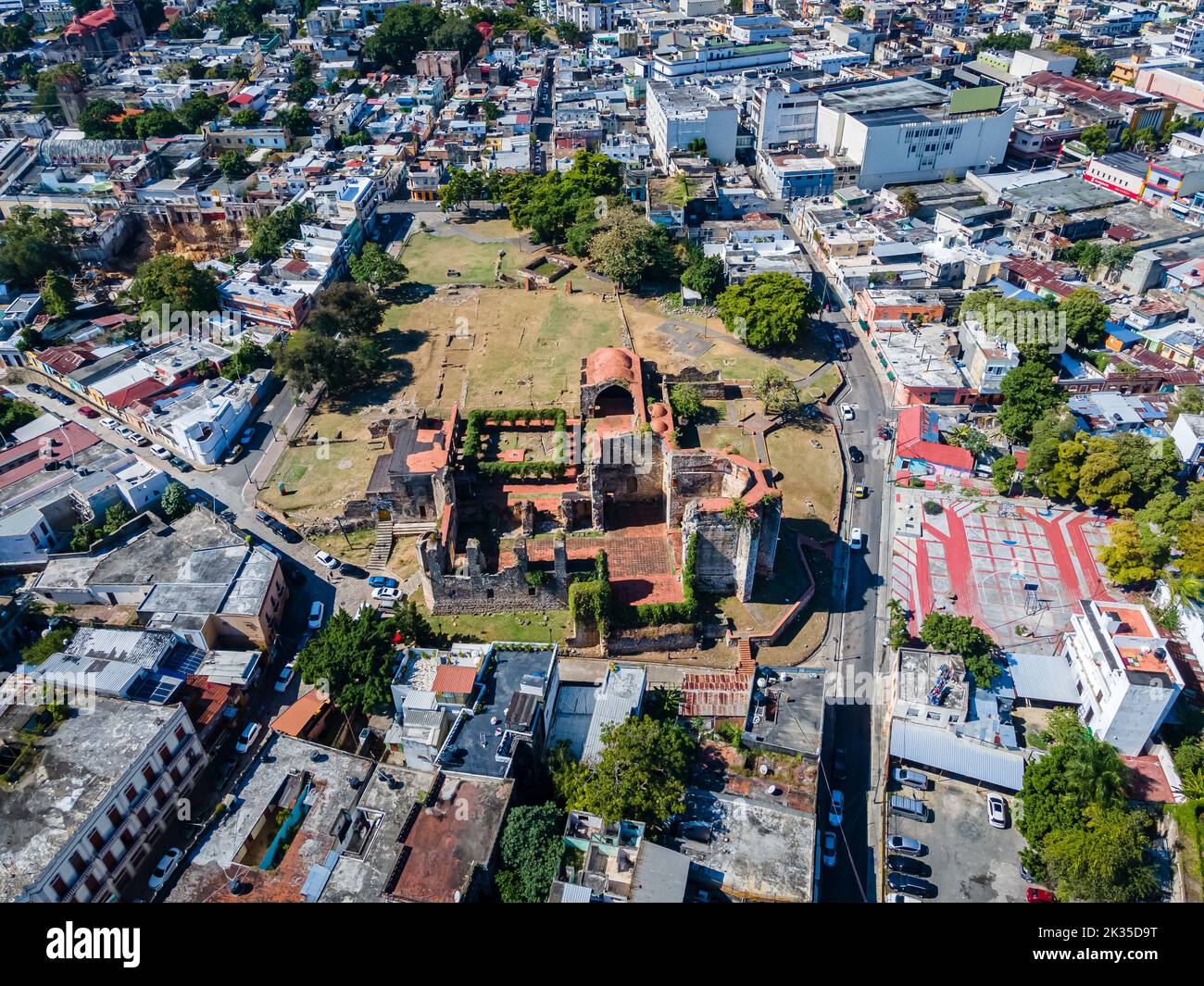 Beautiful aerial view of the Saint Francis Monastery Ruins in Santo ...