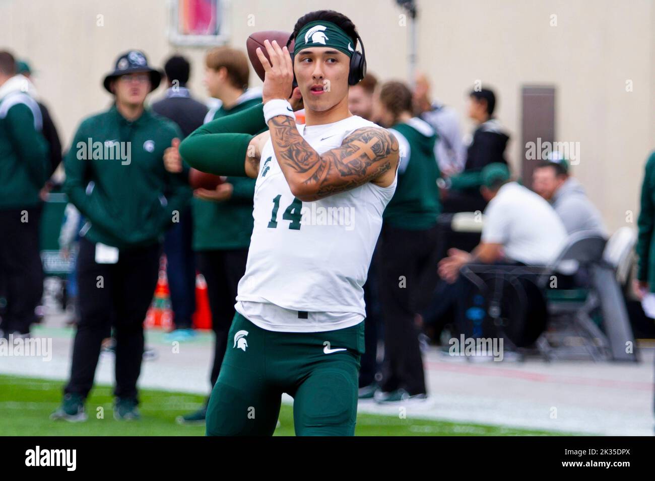 East Lansing, Michigan, USA. 24th Sep, 2022. Michigan State quarterback ...
