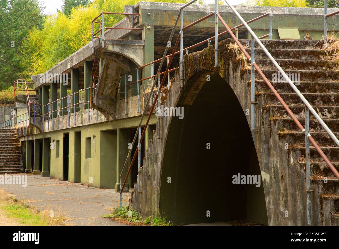 Battery on Artillery Hill, Fort Worden State Park, Washington Stock ...