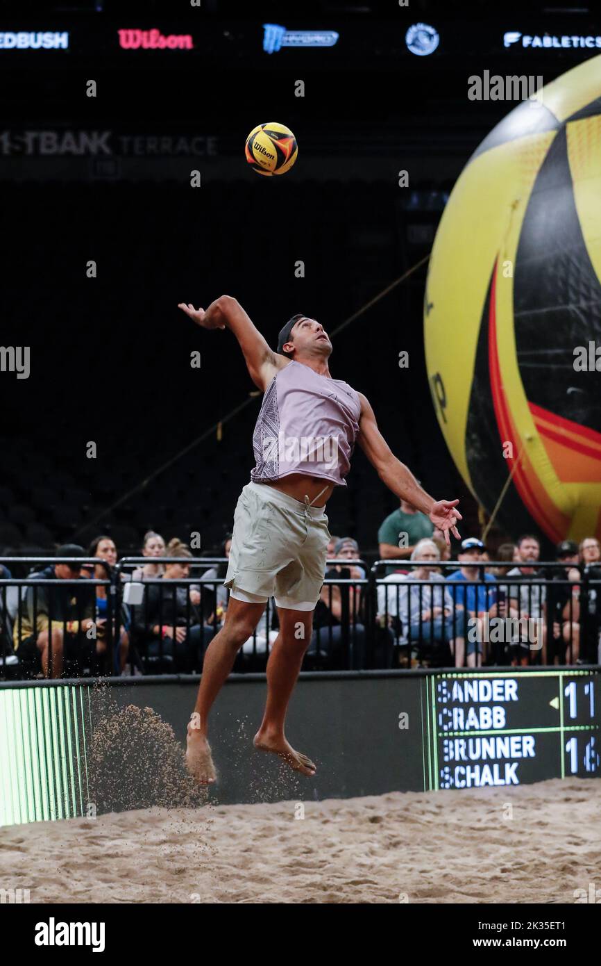PHOENIX, AZ - SEPTEMBER 24: Taylor Sandor serves the ball during the ...