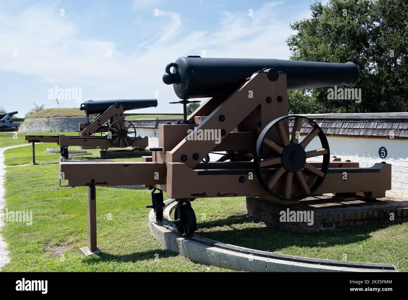 Gun batteries from Fort Moultrie National Park Stock Photo - Alamy