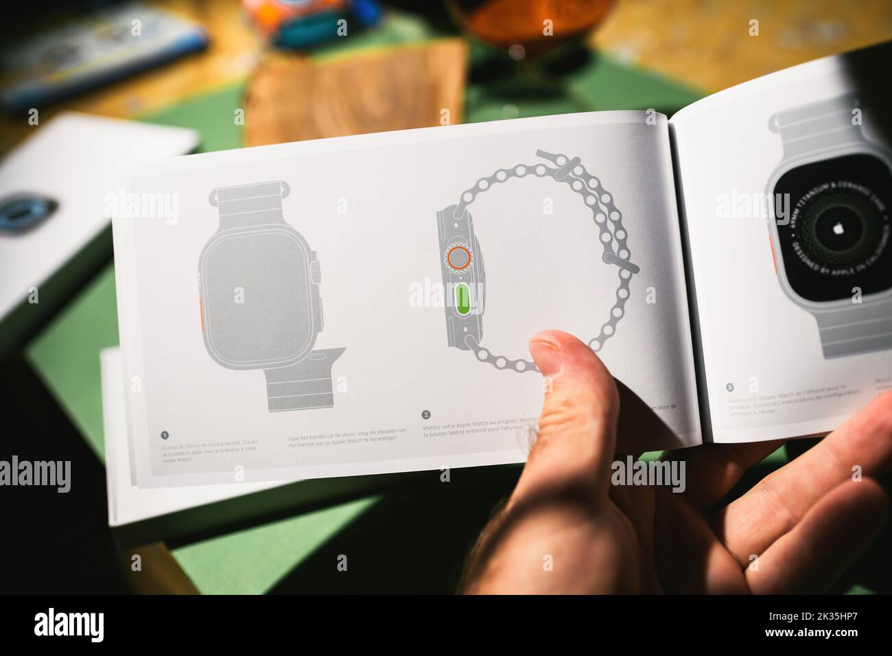 London, United Kingdom - Sep 23, 2022: POV male hand reading about the ...