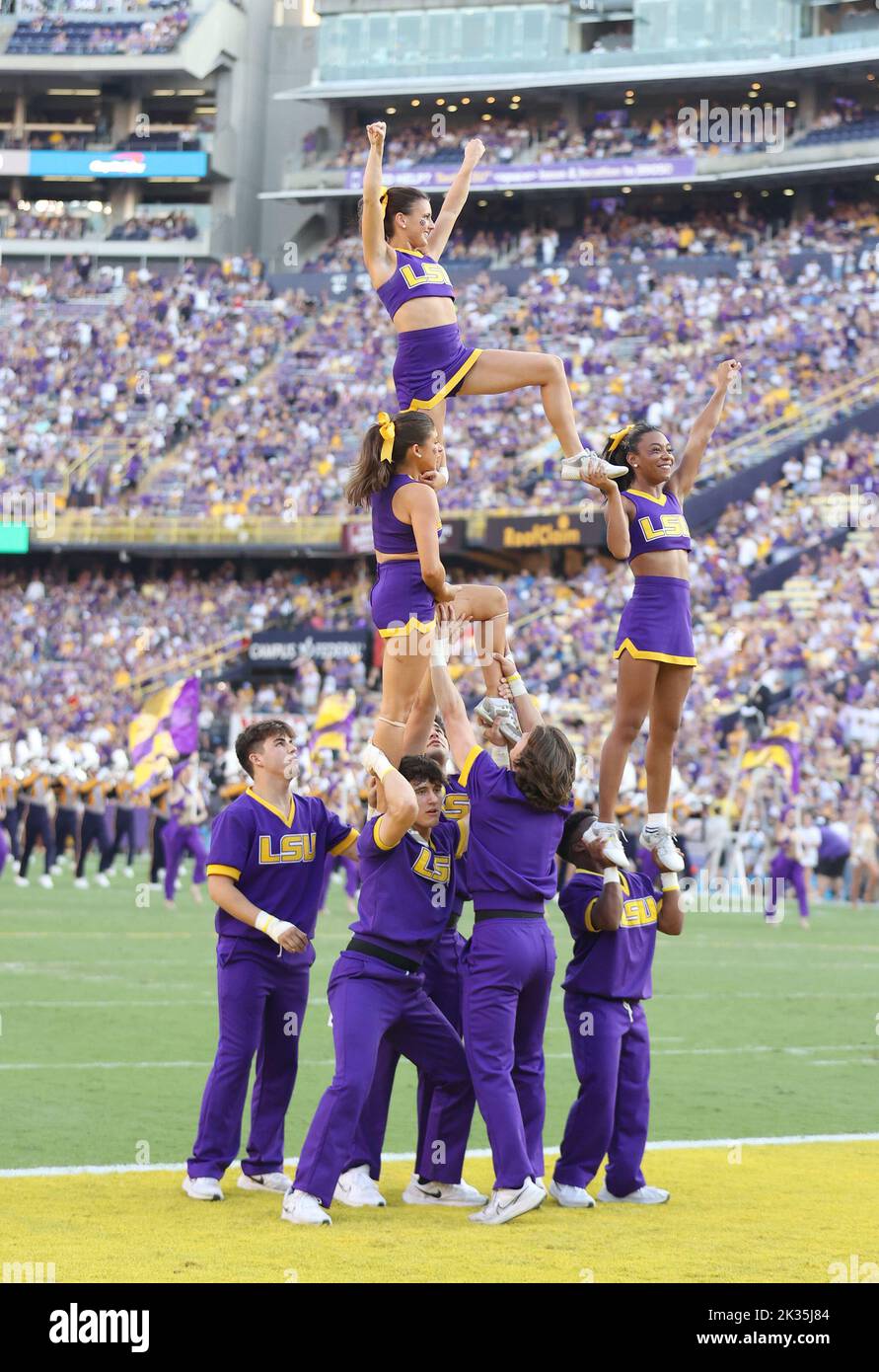 LSU Tigers cheerleaders perform during a college football game at Tiger ...