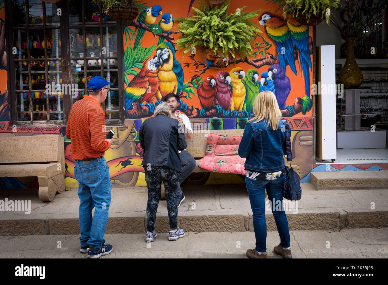 Colorful street murals in Boyaca, Colombia Stock Photo - Alamy