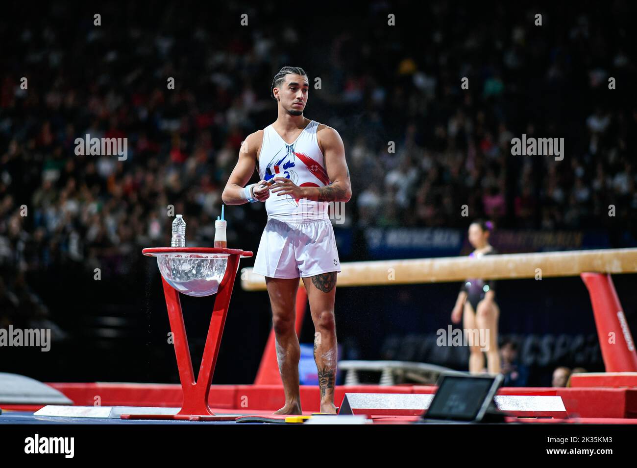 FRASCA Loris of France (men's vaulting) during the FIG World Cup ...