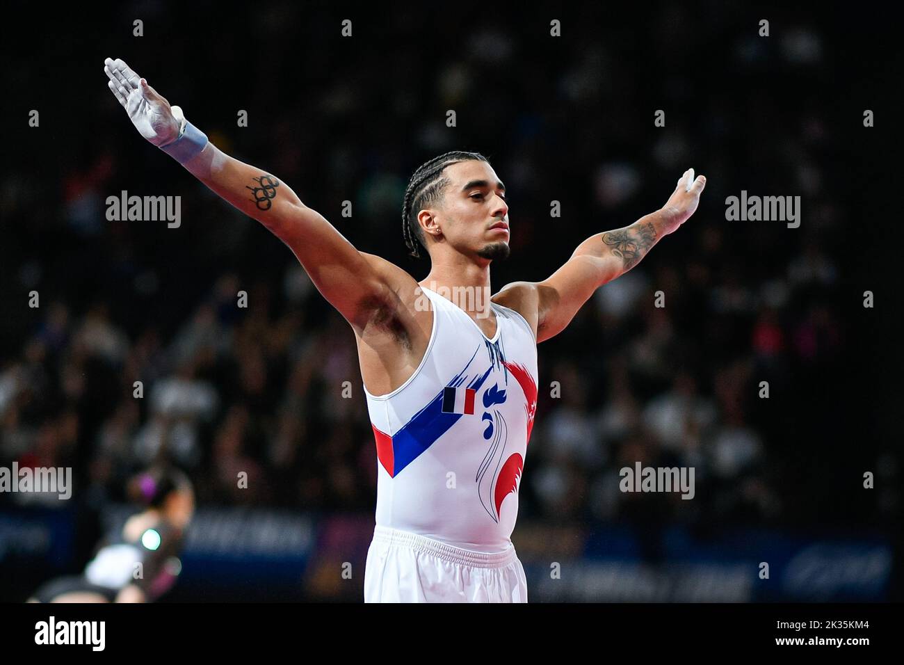 FRASCA Loris of France (men's vaulting) during the FIG World Cup ...