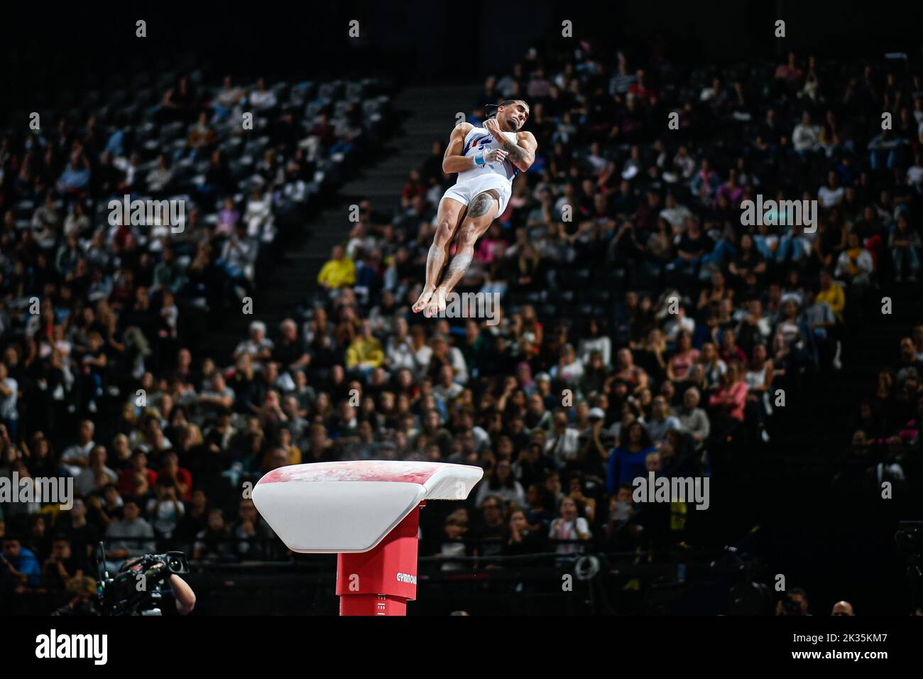 FRASCA Loris of France (men's vaulting) during the FIG World Cup ...